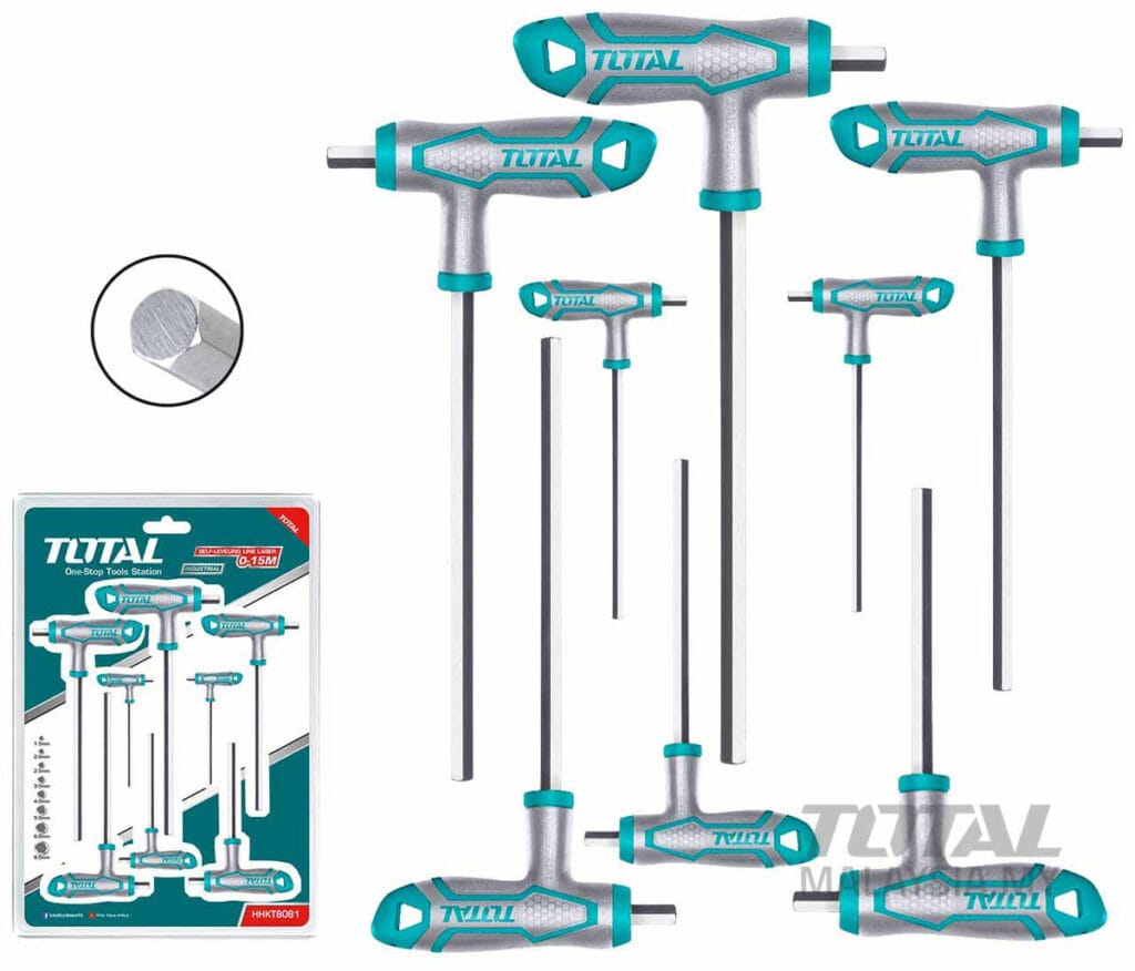 TOTAL 8 Pcs T Handle Hex Wrench Set THHW8081 | SATCO